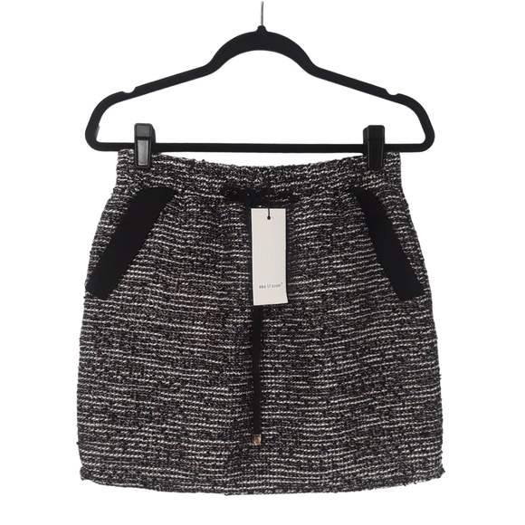 See U Soon | Skirts | See U Soon Marled Print Multi Color Tweed Mini ...